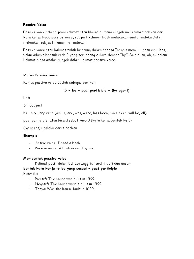 Passive Voice | PDF