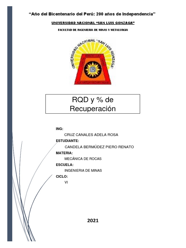 Ejercicio RQD | PDF