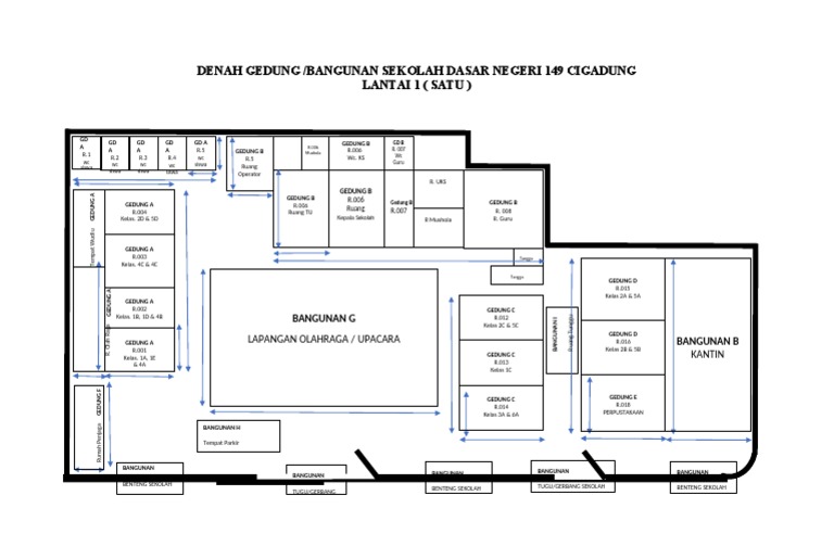 DENAH GEDUNG LT 1 SDN 149 CIGADUNG (Mei 2019) - Dikonversi | PDF