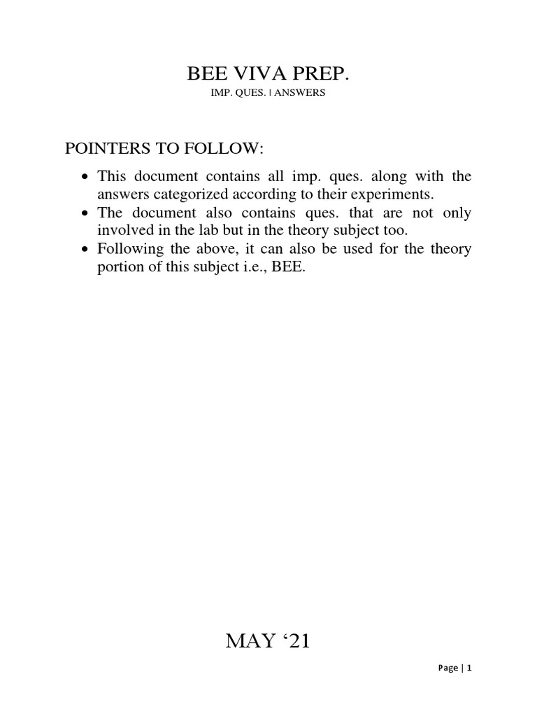 Bee Viva Prep. | PDF | Electromagnetic Induction | Electrical ...