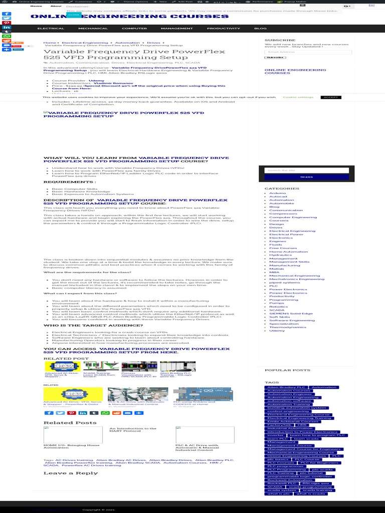 Variable Frequency Drive PowerFlex 525 VFD Programming Setup | Download Free PDF | Programmable ...