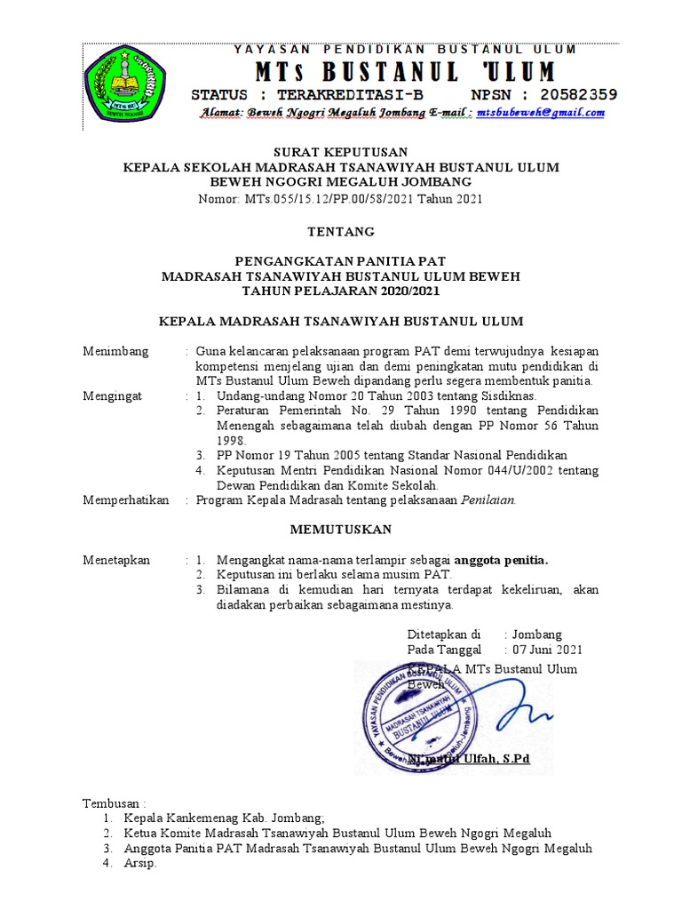 Edit SK Dan Panitia | PDF Edit SK Dan Panitia | PDF