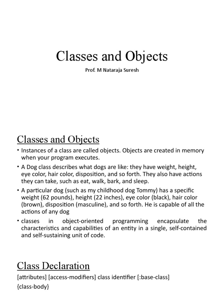 An In-Depth Look at Classes, Objects, and Key Object-Oriented ... An In-Depth Look at Classes, Objects, and Key Object-Oriented ...