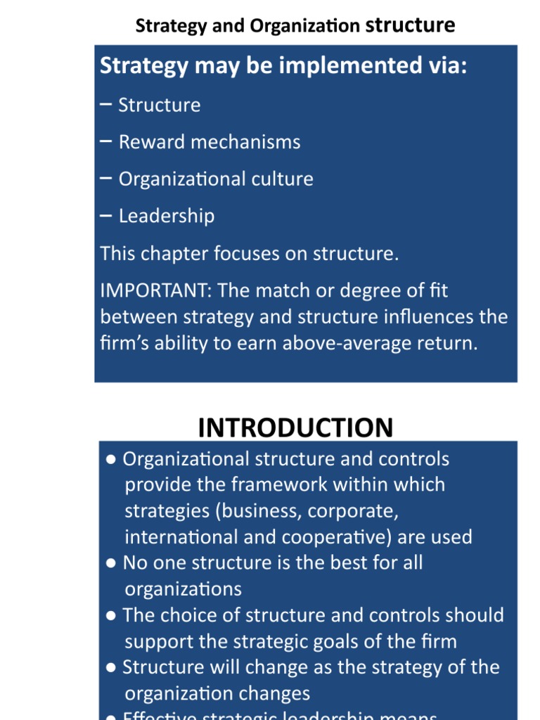 Unit 2 Odc Structure of Organization and Strategy Implementation | PDF ...