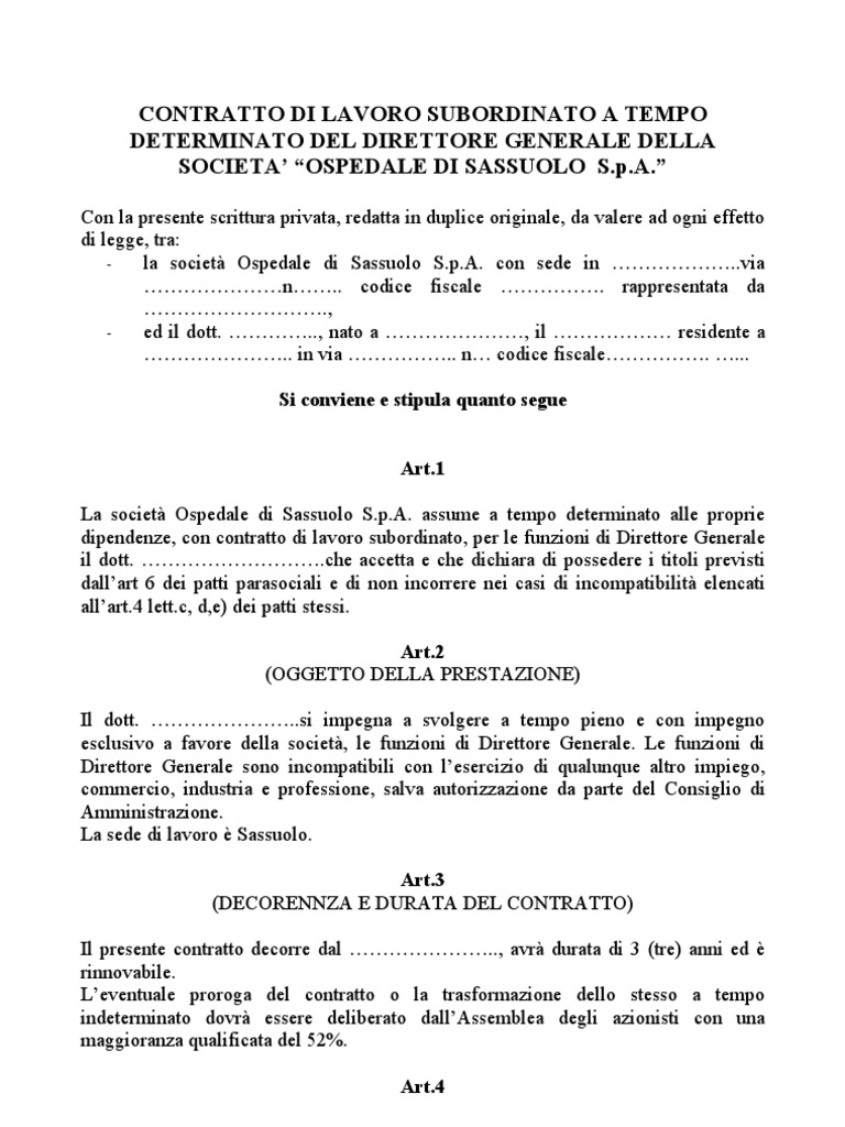 Bozza Contratto 02.03.11 | PDF