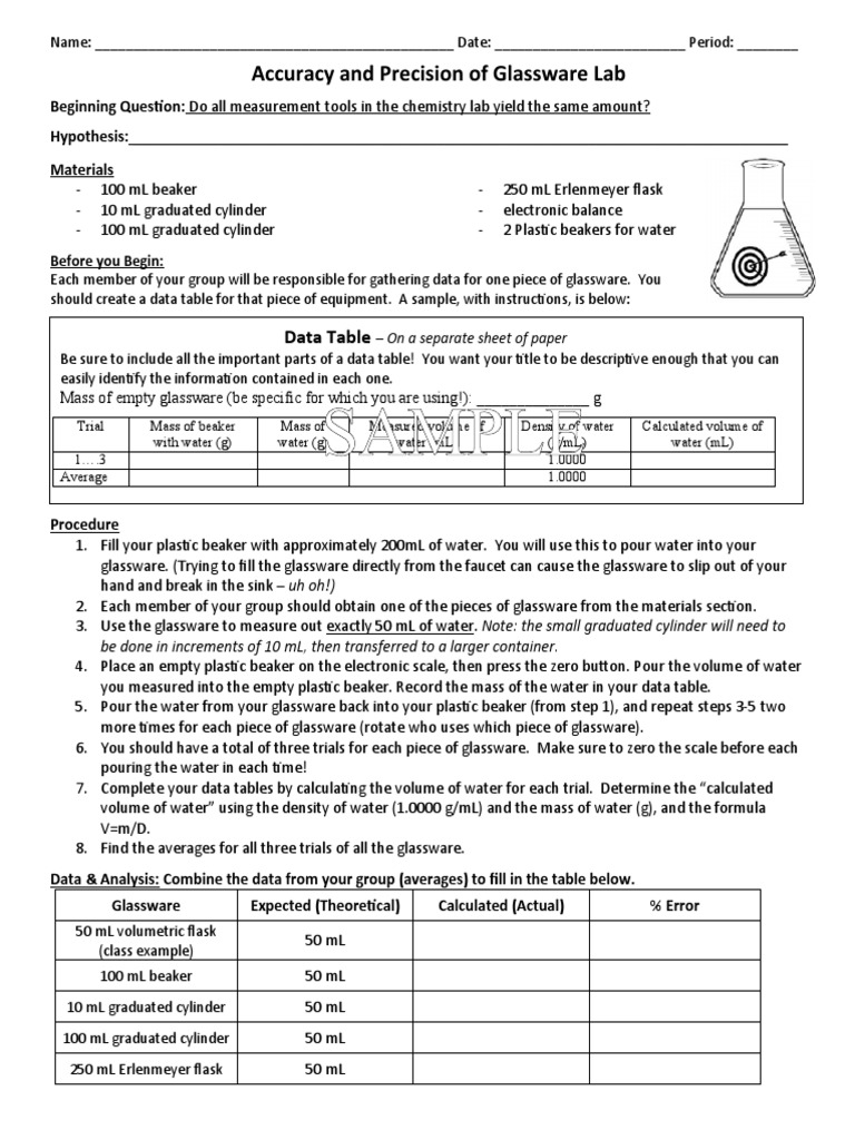 Accuracy & Precision Glassware Lab | PDF | Metrology | Science