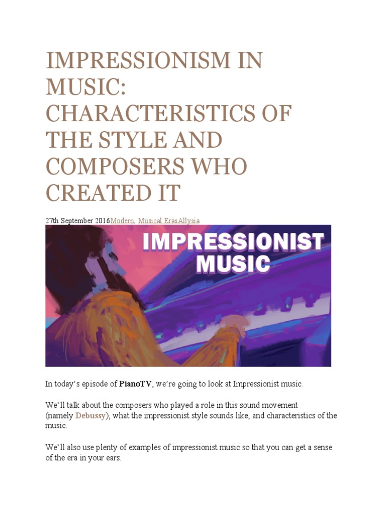 Impressionism in Music | PDF | Impressionism | Chord (Music)