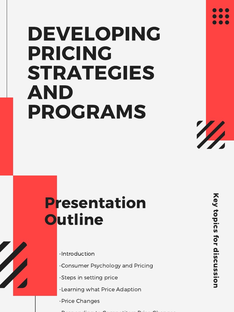 Developing Pricing Strategies and Programs | PDF | Pricing | Price ...