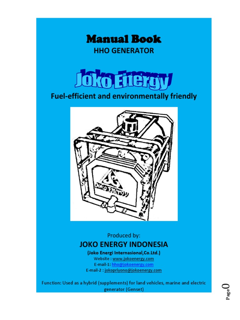 Manual Book HHO GENERATOR Fuel Efficient | PDF