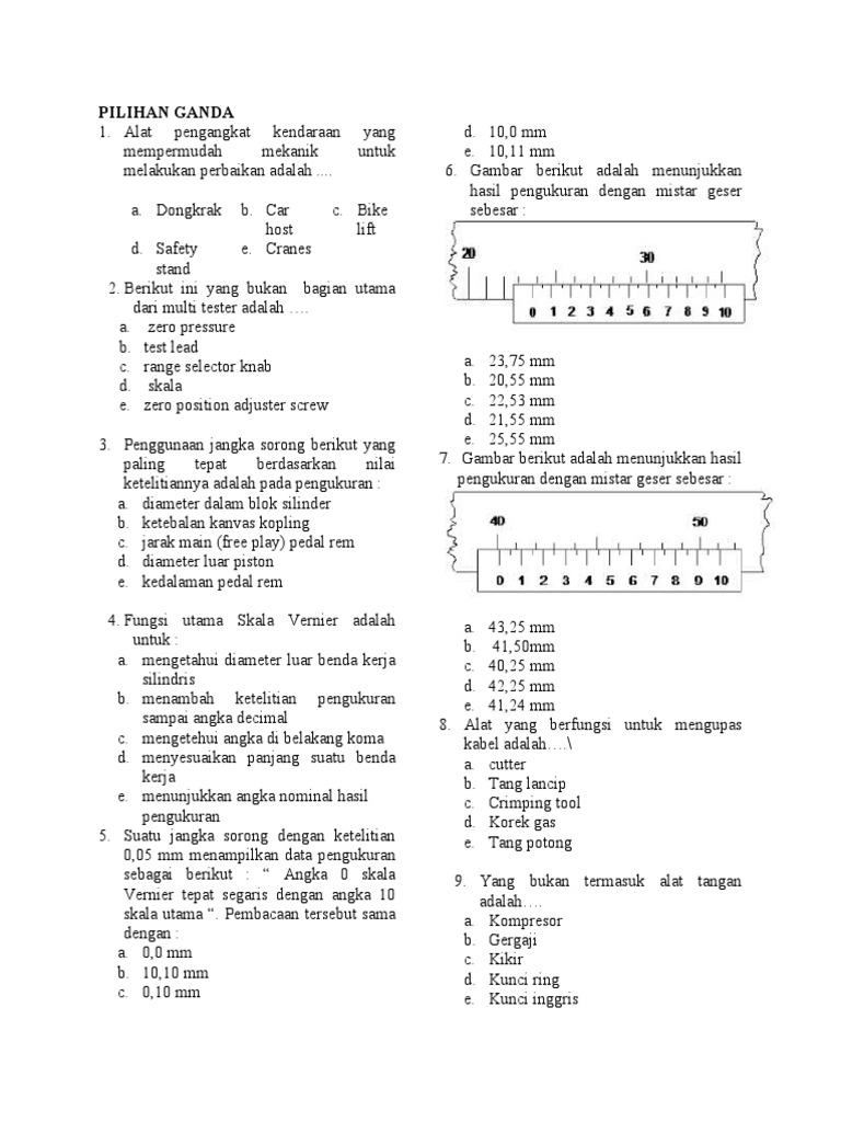 Soal Uas Pdto Genap 2018 Kelas X TBSM | PDF | Griya & Taman