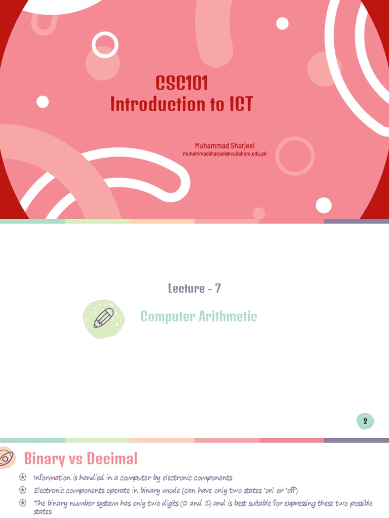 ICT Lec-10,11 Computer Arithmetic | PDF | Arithmetic | Theoretical ... ICT Lec-10,11 Computer Arithmetic | PDF | Arithmetic | Theoretical ...