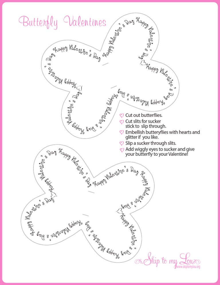 DIY Butterfly Valentines Craft | PDF