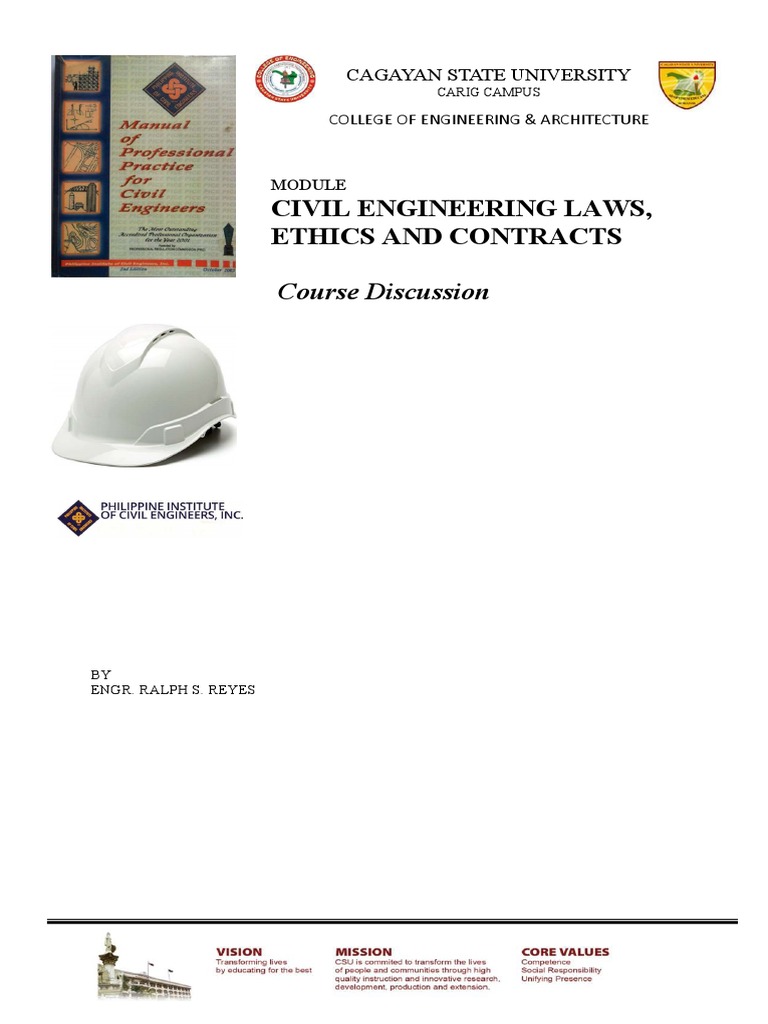 CE LAWS, CONTRACTS AND ETHICS - Lesson 1 | PDF | Engineer | Etiquette