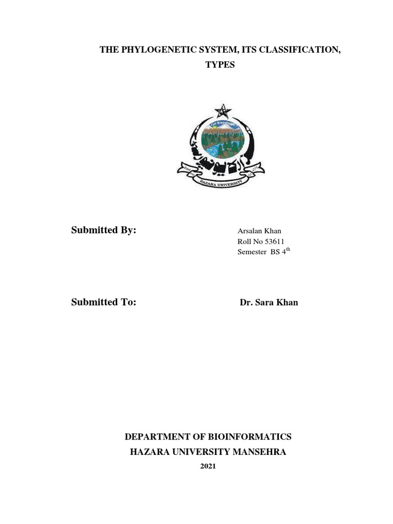 The Phylogenetic System, Its Classification, Types | PDF | Phylogenetic ...