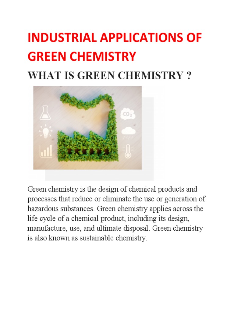 Industrial Applications of Green Chemistry | PDF | Green Chemistry ...