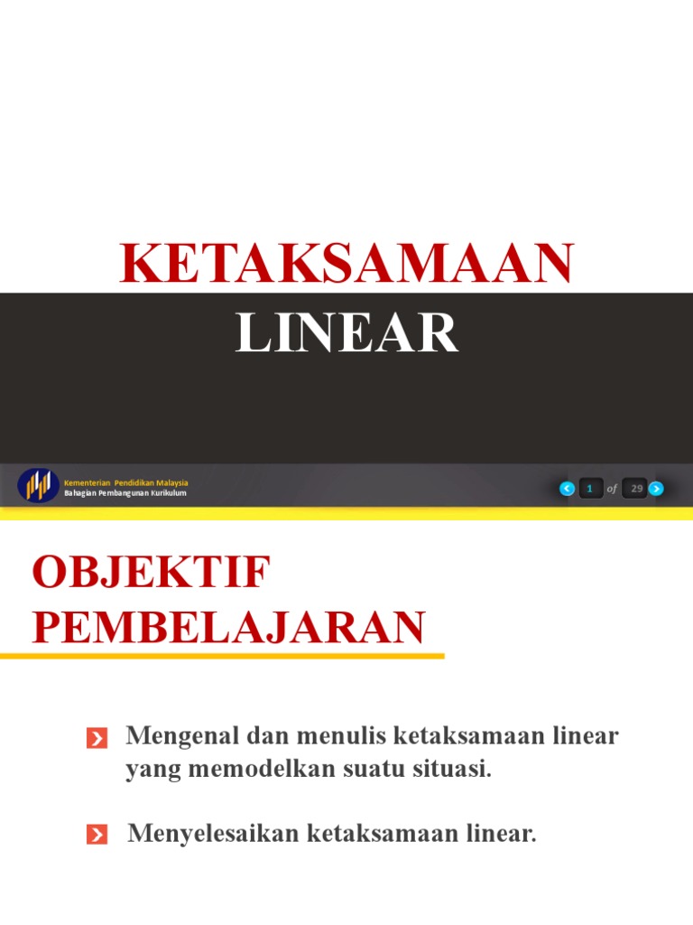 KETAKSAMAAN LINEAR PPT | PDF