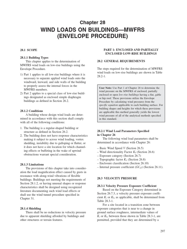 Wind Loads On Buildings-Mwfrs (Envelope Procedure) : User Note: Use ...