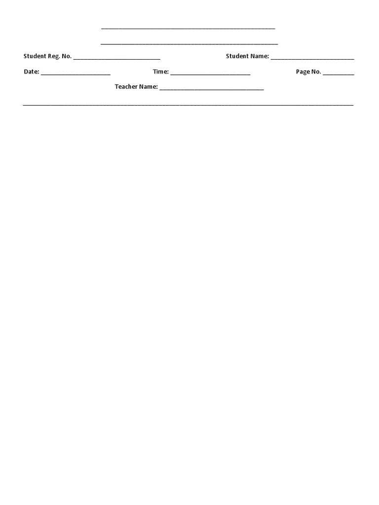 College Exam Sheet Template | PDF