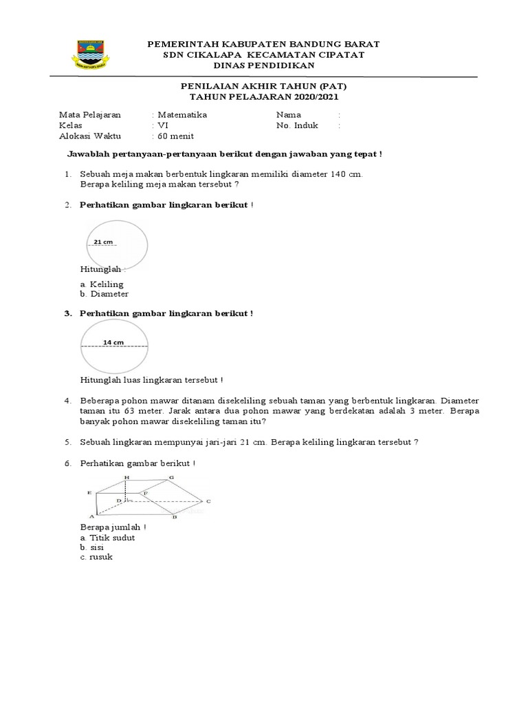 Master Soal Matematika Kelas Vi | PDF