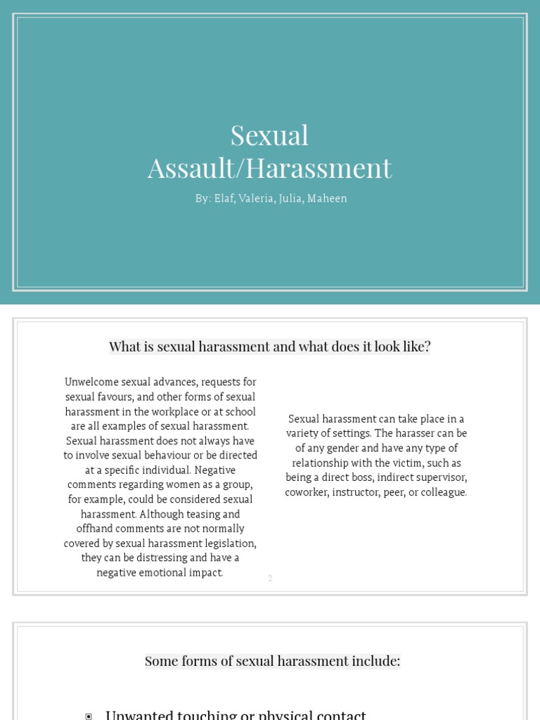 Sexual Assualt Harassment Slides | PDF | Sexual Harassment | Sexual Assault