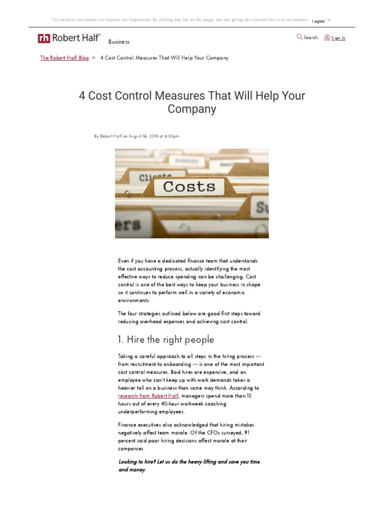 Four Cost Control Measures That Will Help Your Company Reduce Expenses ...