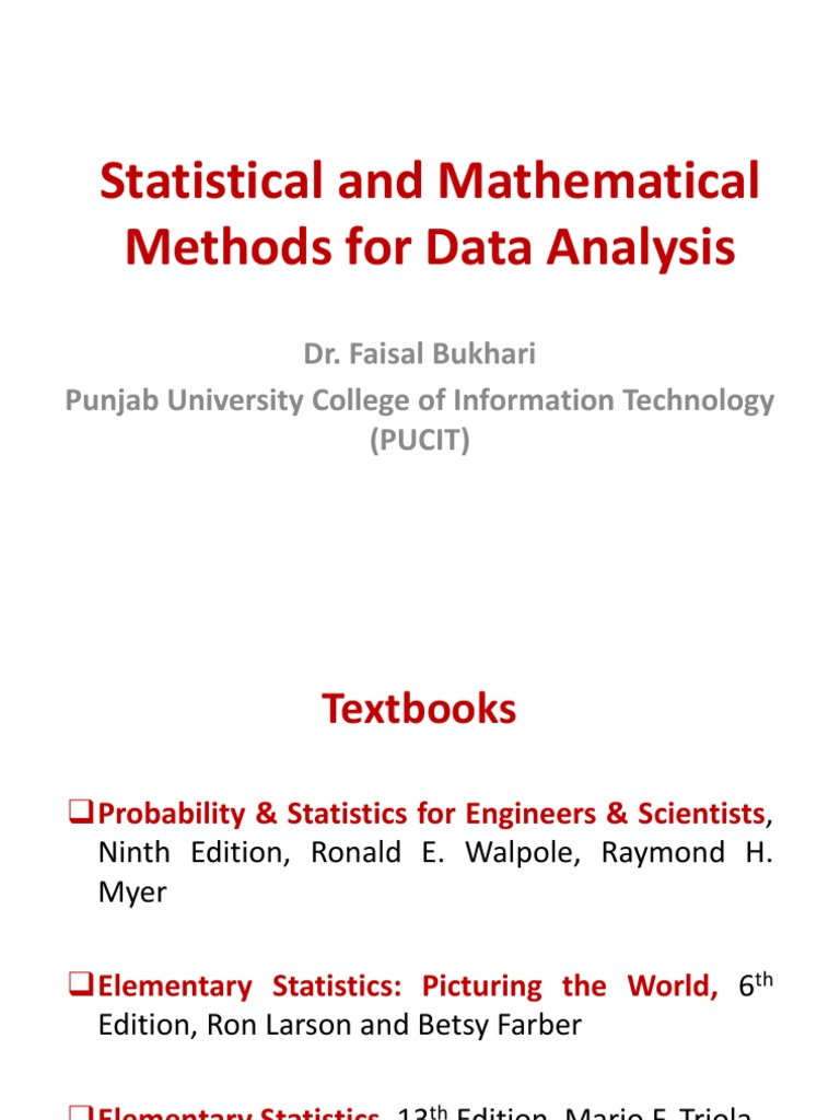 Statistical and Mathematical Methods For Data Analysis | PDF | Normal ...