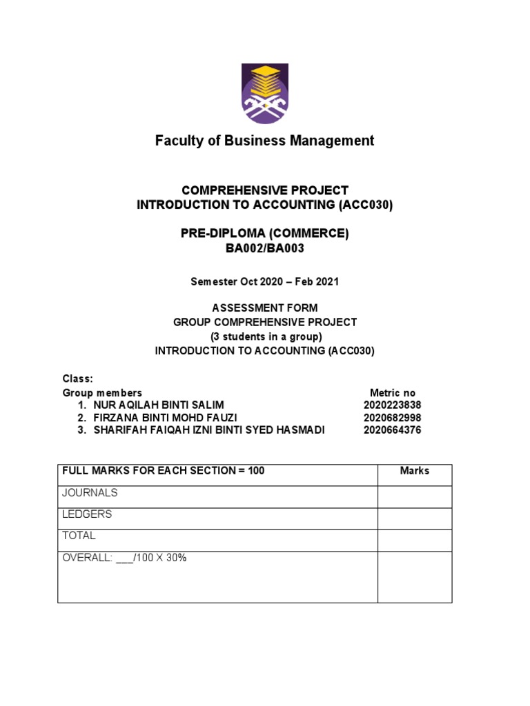 Acc030 Assessment Group Project | PDF | Debits And Credits | Corporations
