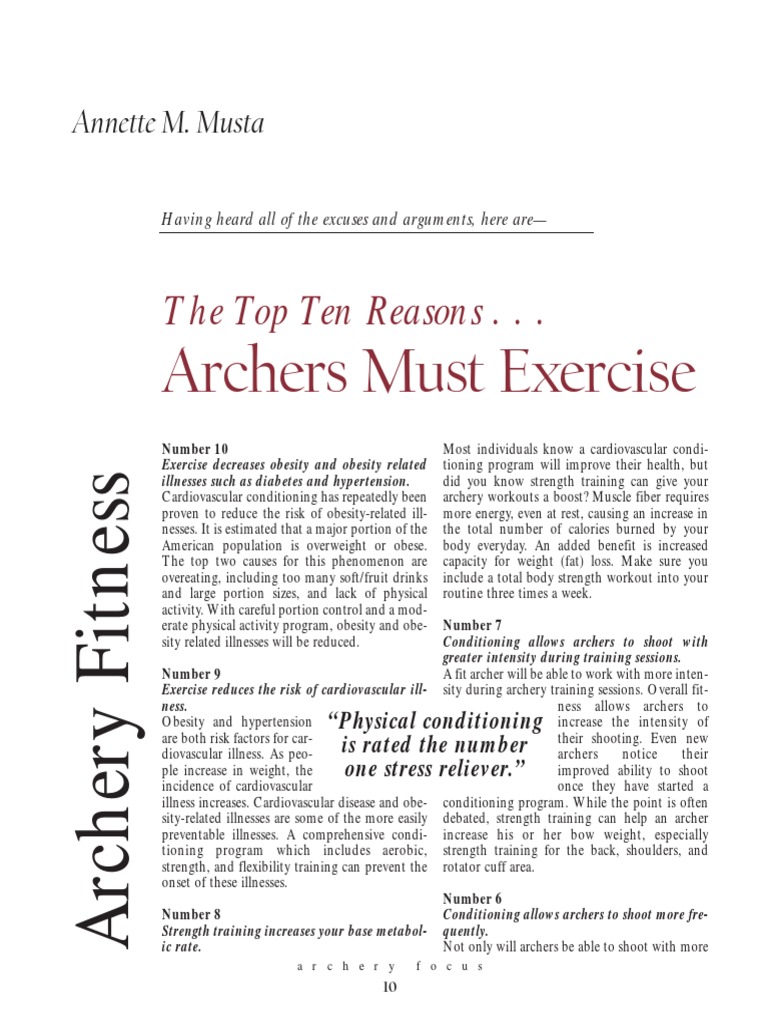 Archery Strengthtrainingandexercise | Download Free PDF | Flexibility ...