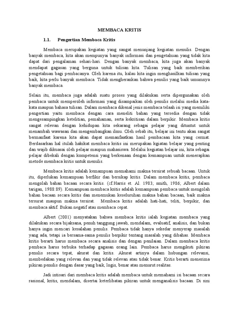 Membaca Kritis | PDF