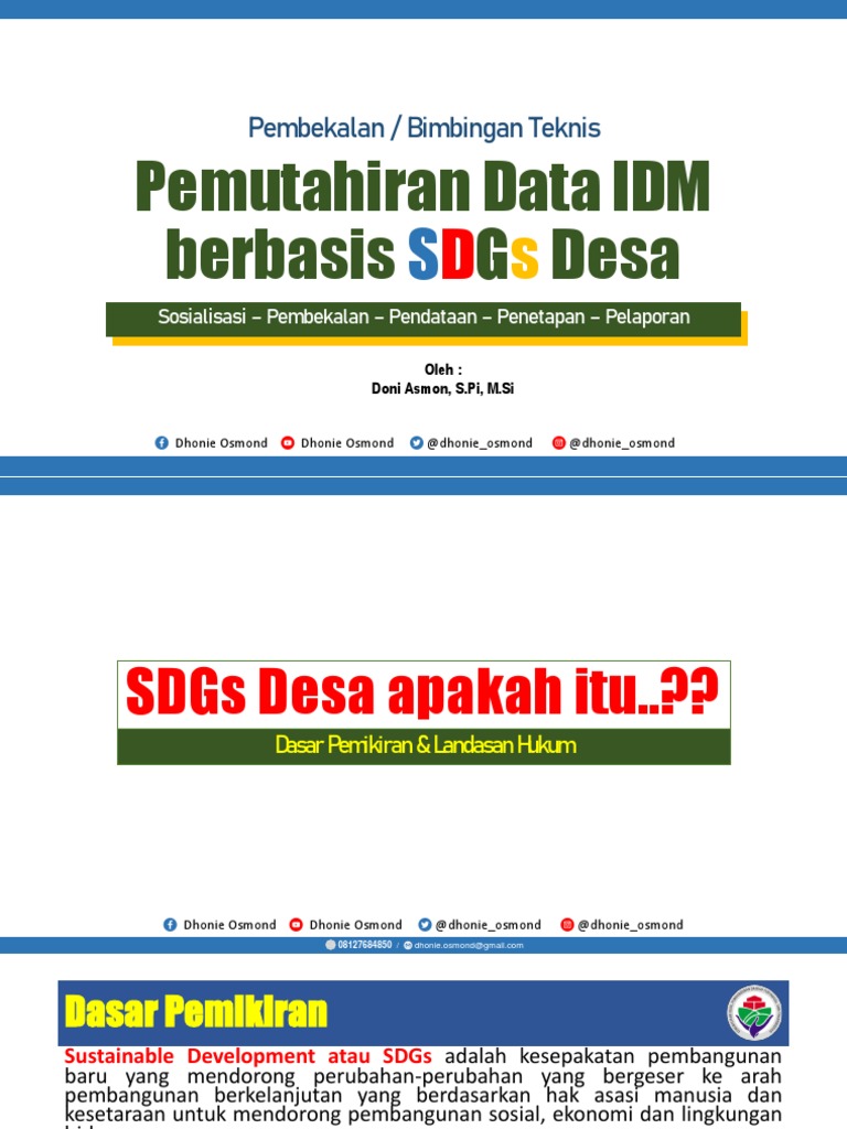 Pemutakhiran Data IDM SDGs Desa 2021 | PDF | Karier & Perkembangan