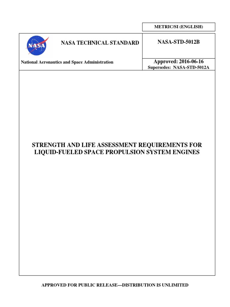 Nasa Technical Standard NASA-STD-5012B | PDF | Strength Of Materials ...