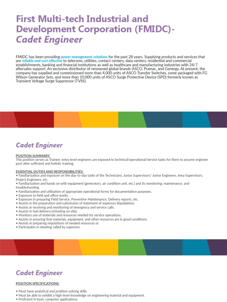 FMIDC Cadet Engineer Interview | PDF | Personal Protective Equipment ...