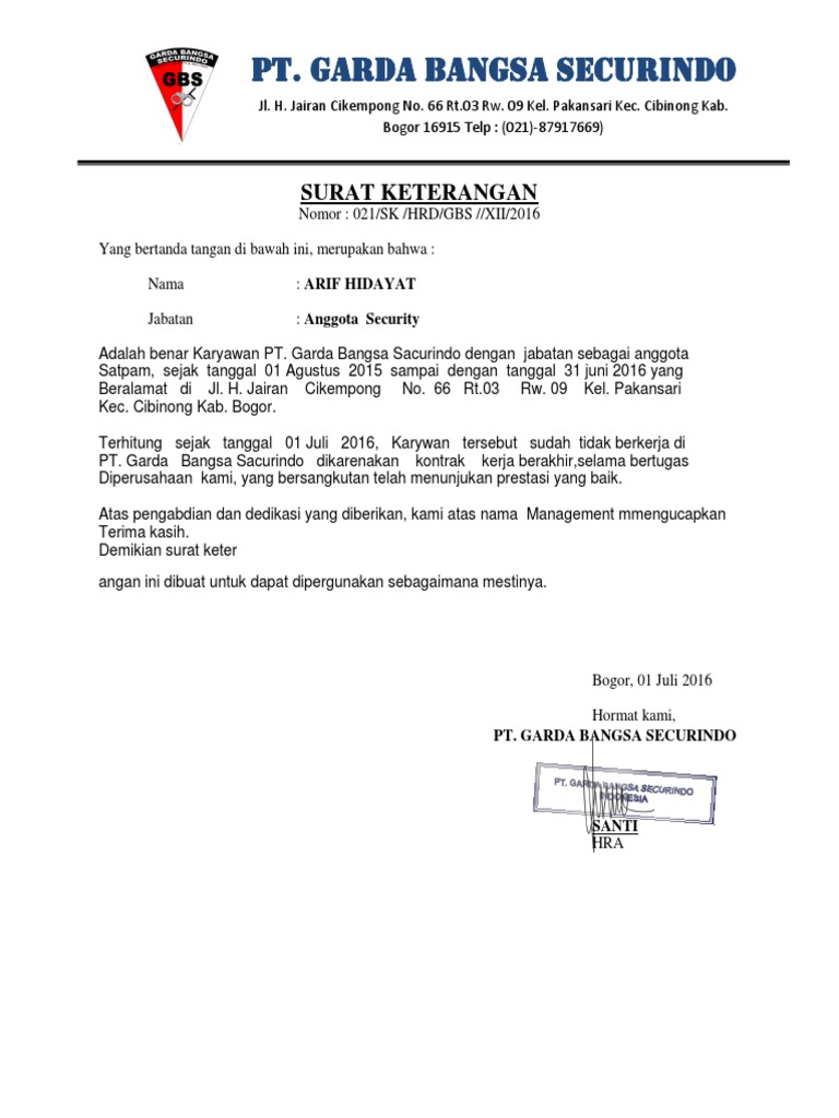 PT - Garda Bangsa Securindo | PDF