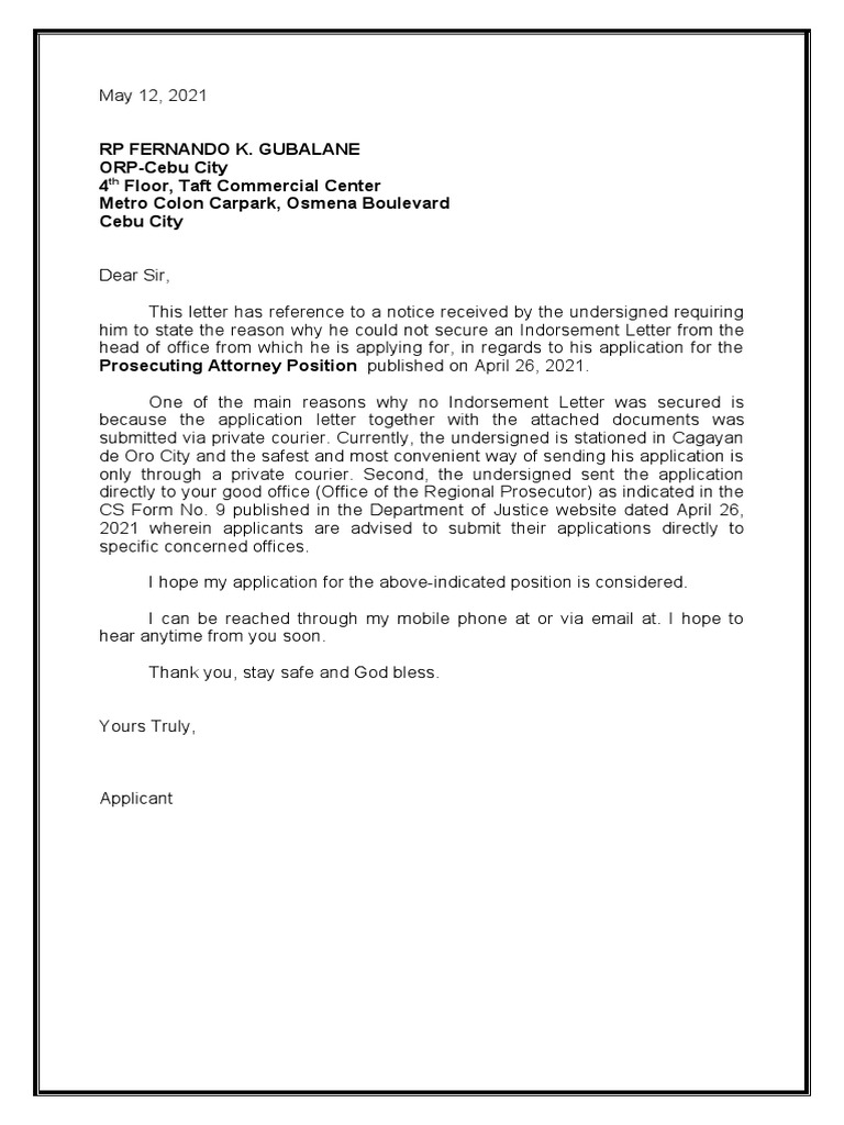 Sample Letter of Explanation To Submit New Documents. | PDF