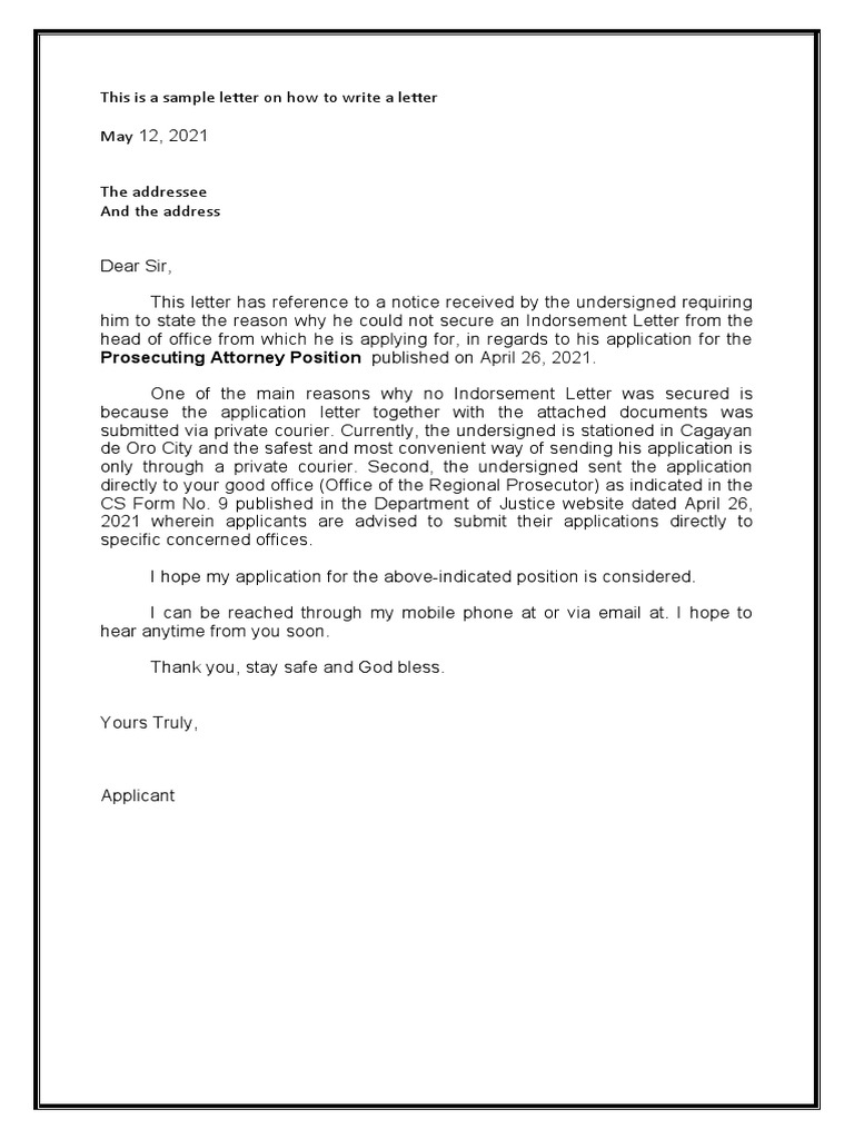 Sample Letter of Explanation To Submit New Documents. | PDF