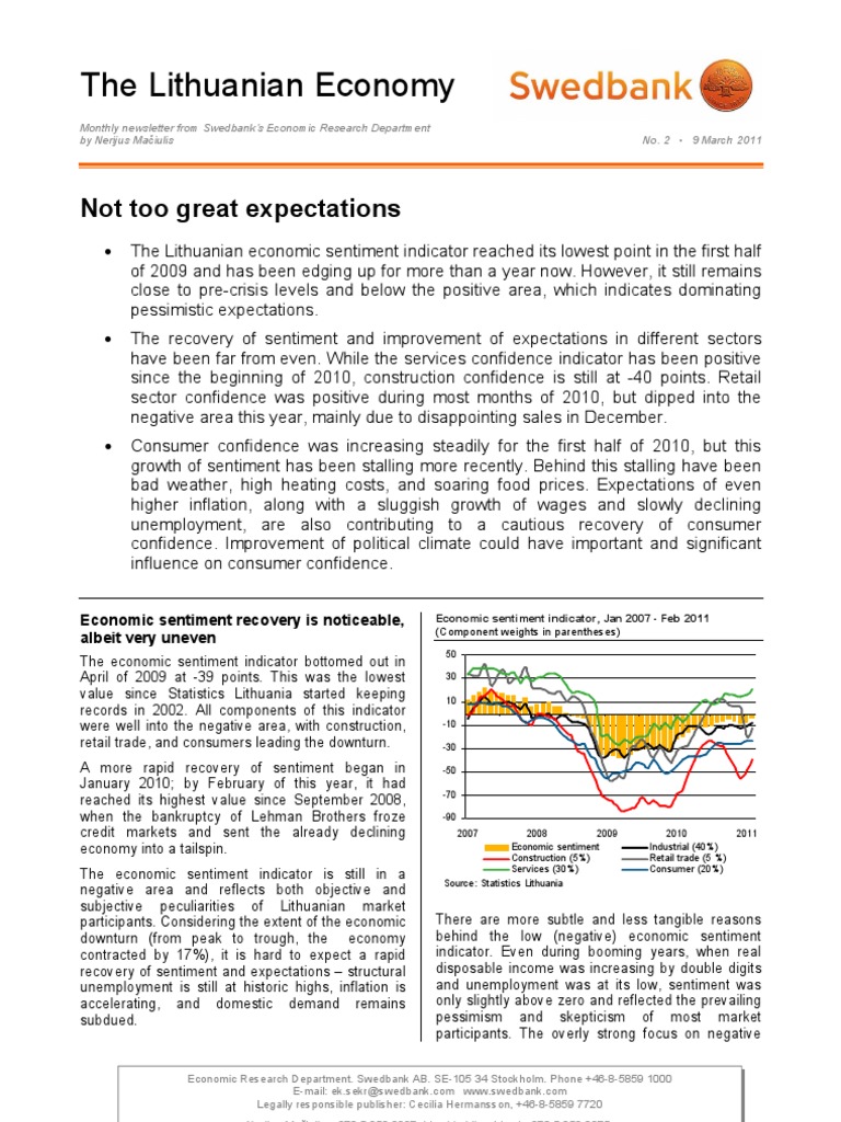 The Lithuanian Economy, No.2, 9 March 2011 | PDF | Recession | Consumer ...