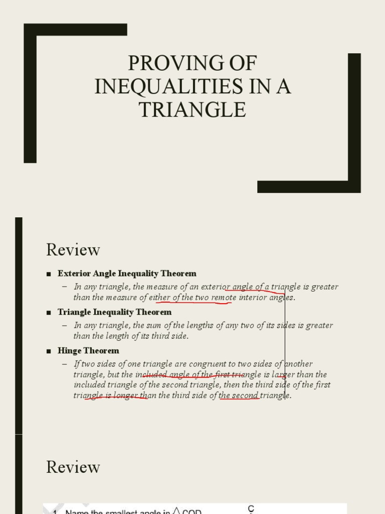 Proving of Inequalities in A Triangle | PDF | Teaching Methods & Materials