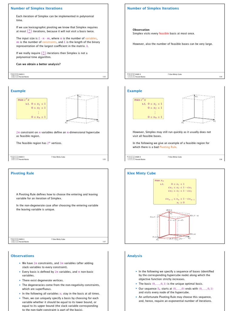 Sec Klee Minty Cube Handout | PDF | Mathematical Logic | Algorithms And Data Structures