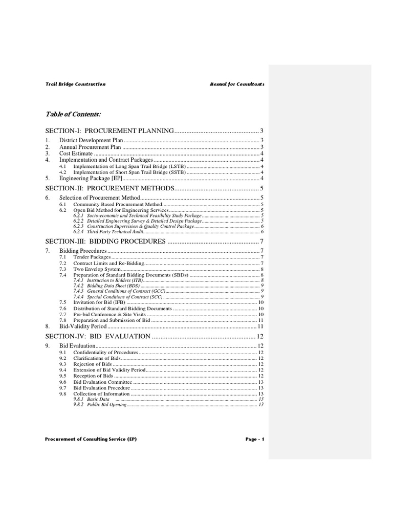 Trail Bridge Construction Quality Manual | PDF | Specification ...