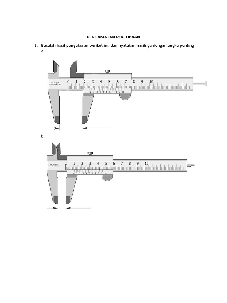Pembacaan Jangka Sorong Dan Mikrometer Sekrup | PDF