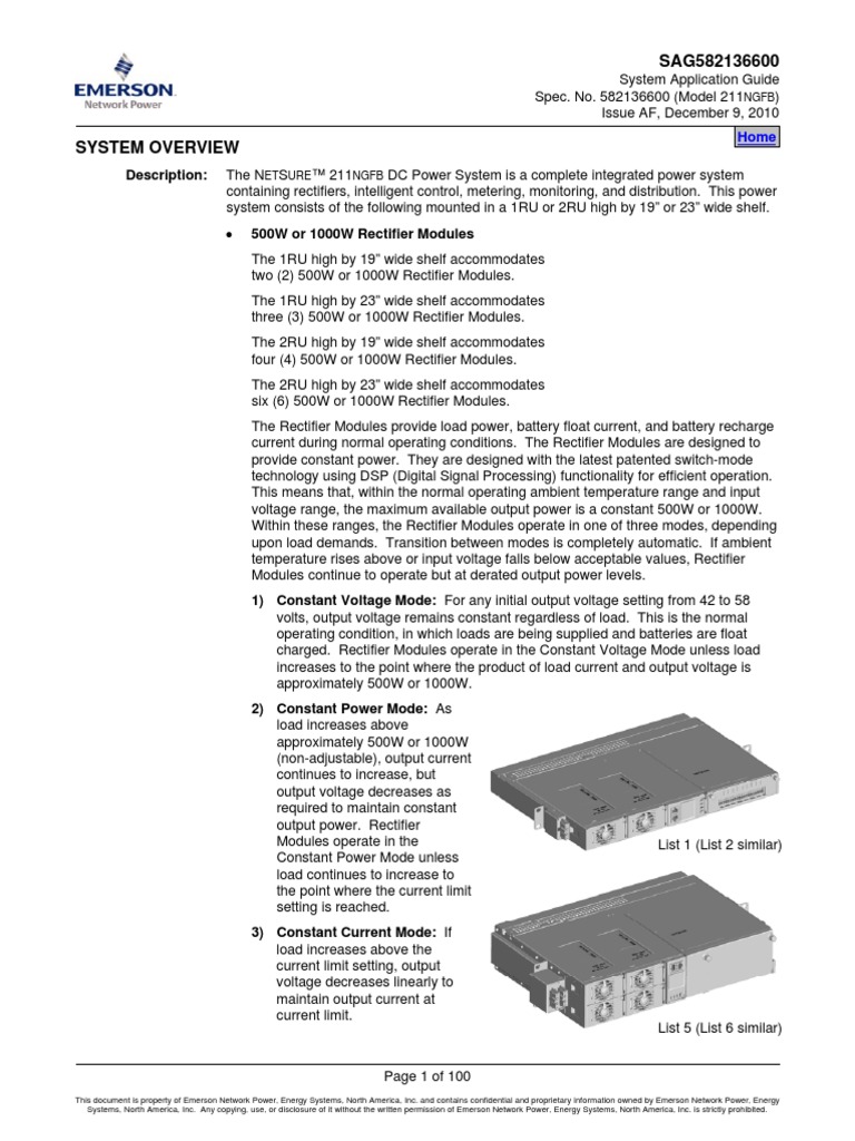 System Overview Emerson Network Power | PDF | Fuse (Electrical) | Rectifier