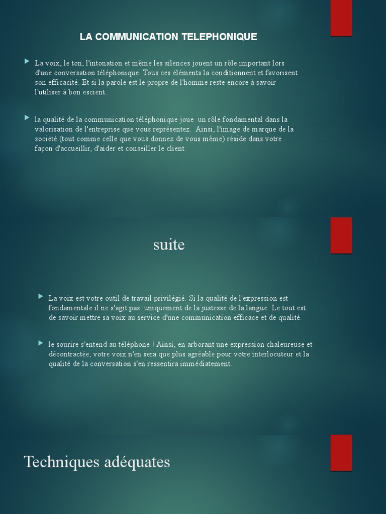 La Communication Telephonique | PDF | Communication humaine | la ...