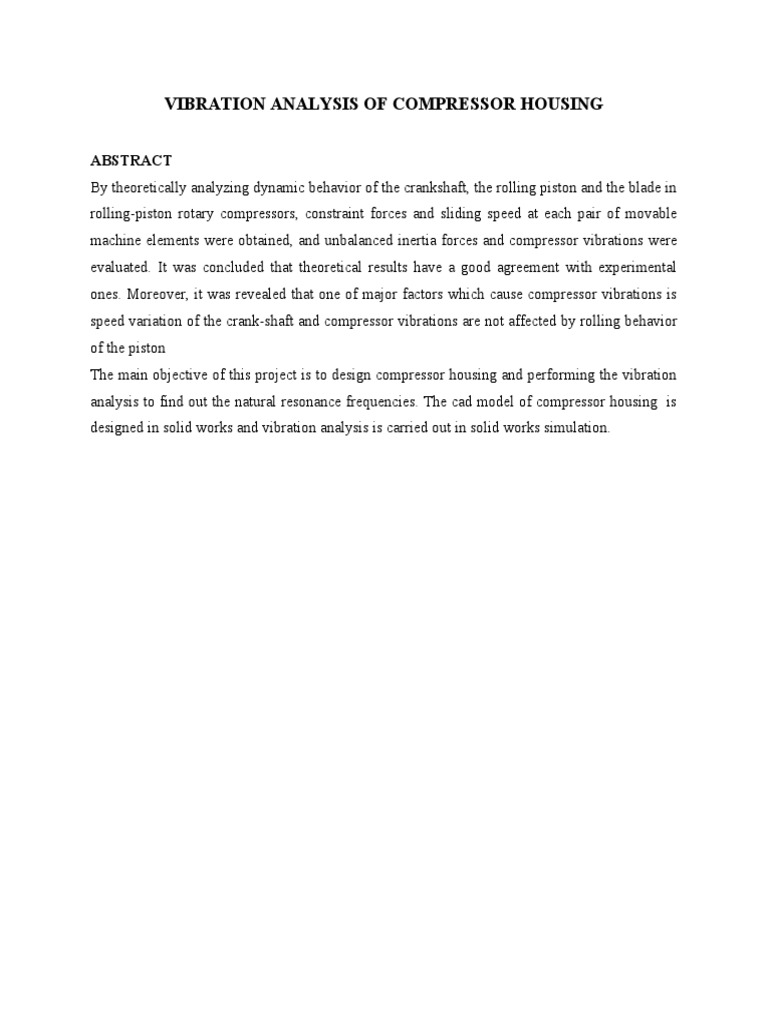 Random Vibration Analysis of A Rotary Compressor | PDF
