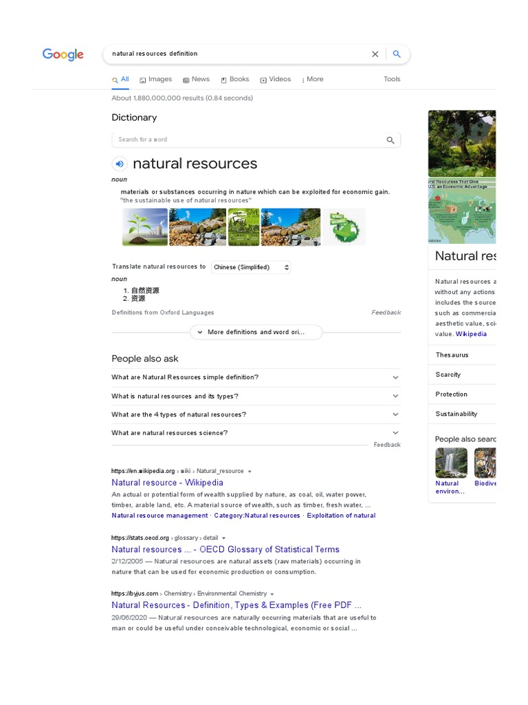 Natural Resources Definition | PDF | Resource | Environmental Science