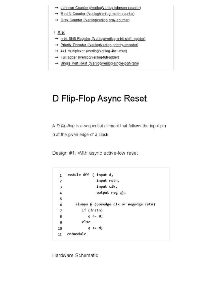 D Flip-Flop Async Reset | PDF | Digital Technology | Electronic Circuits D Flip-Flop Async Reset | PDF | Digital Technology | Electronic Circuits