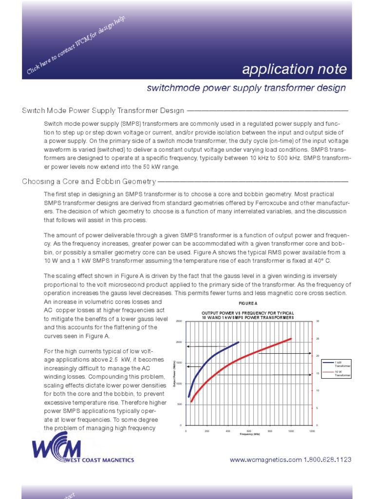 Application Note Transformer Design | PDF | Transformer | Alternating ...