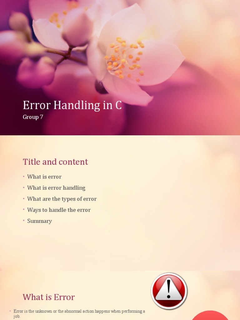 Error Handling in C-1-1 | PDF | Variable (Computer Science) | Subroutine