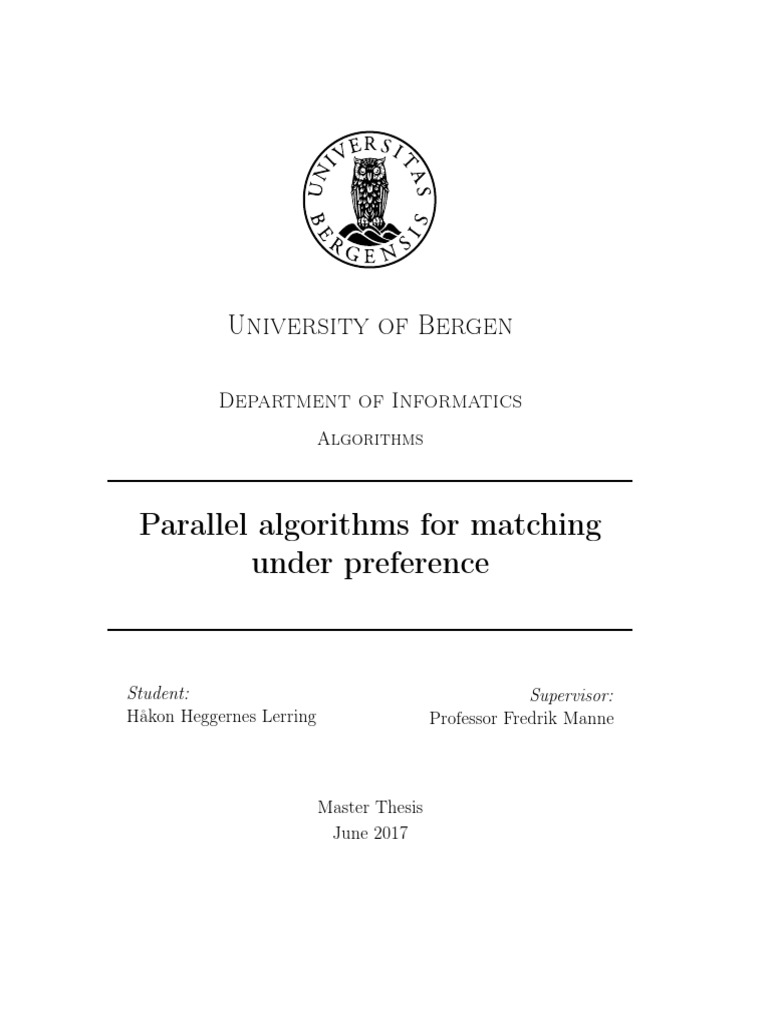 Thesis Parallel Algorithms For Matching Pdf Parallel Computing Thread Computing