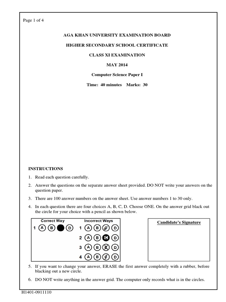 Computer Science HSSC 1 Paper I-1 | PDF | Computer Network | Computer Science