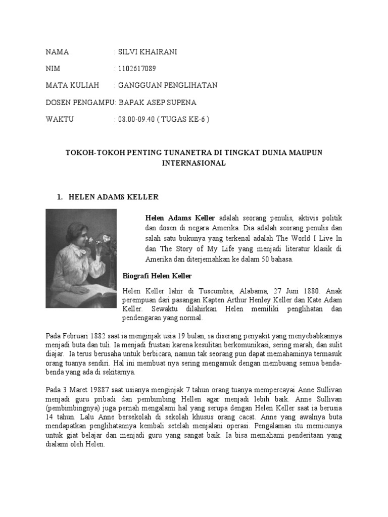 Tokoh Tunanetra Berpengaruh Dunia | PDF